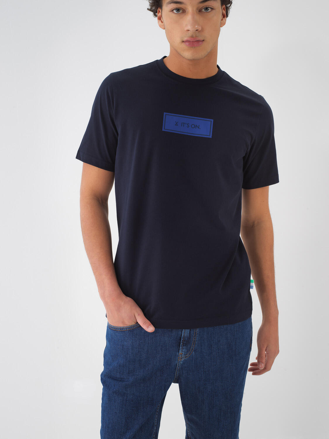 Lacivert Regular Fit Pamuklu Tişört 24YE02502099-05 - Xint