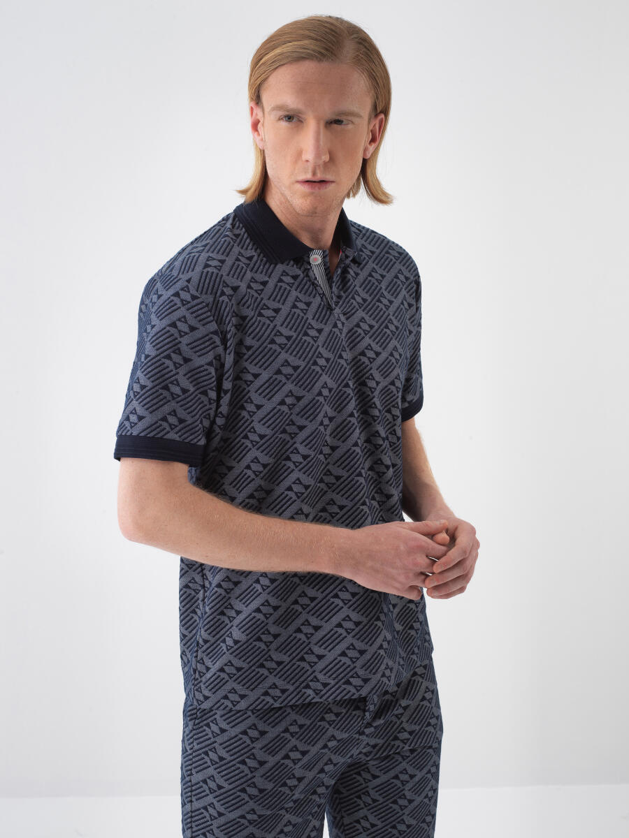 Lacivert Regular Fit Tişört 25YE02502204-05 - Xint