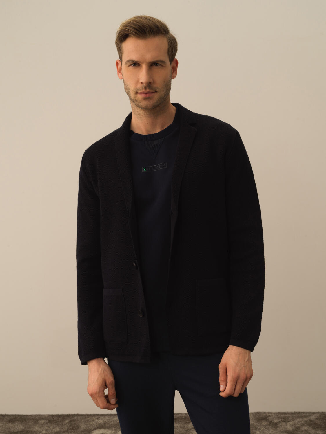 %100 Pamuk Regular Fit Triko Ceket 24KE00801777-05 - Xint